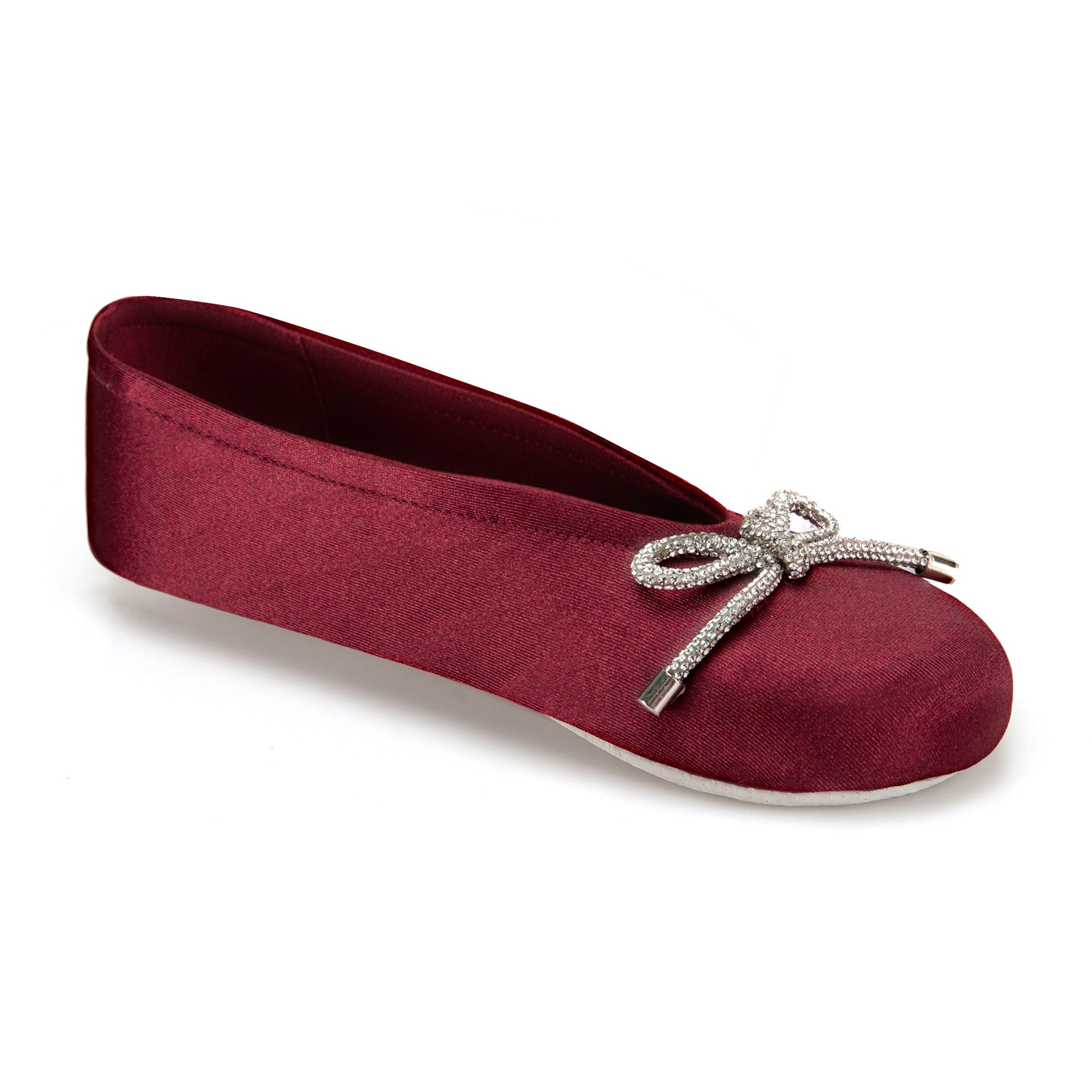 Women's Satin Ballerina with Festive Sequin Bow – Isotoner.com USA