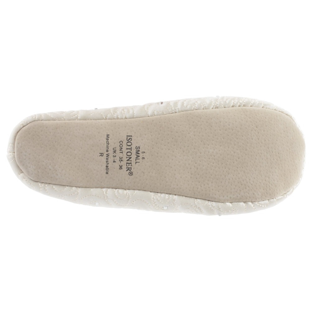 Women’s Rose Quilted Ballerina Slippers With Rhinestone – Isotoner.com USA