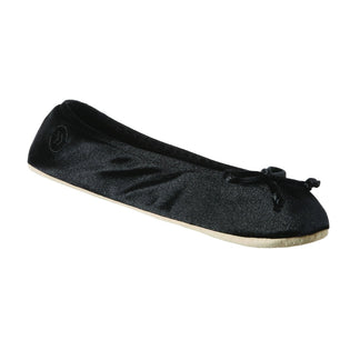 Women’s Satin Ballerina Slippers with Satin Bow – Isotoner.com USA