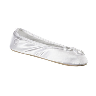 Women’s Satin Ballerina Slippers with Satin Bow – Isotoner.com USA